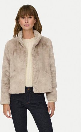 Only Pelzmantel Newvida 15295423 Beige Regular Fit