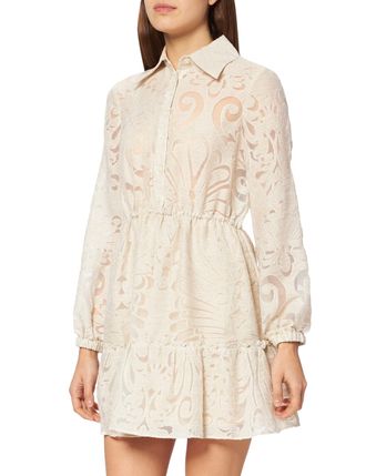 Sisley Sisley Womens 4PWP5VI56 Dress, Floral Off White 901, 40