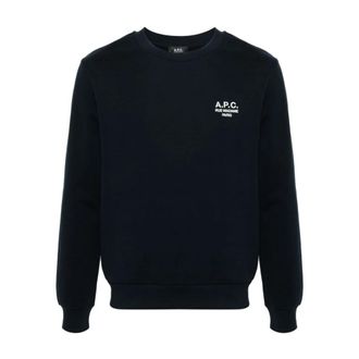 A.P.C. Dunkelblauer Pullover mit Logo-Stickerei - - Sweatshirts & Hoodies - Herren - Blau - L