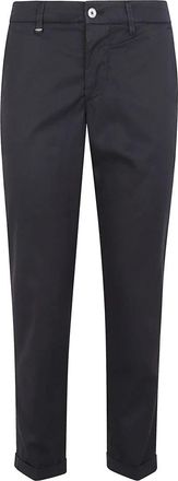 Fay Femme, Pantalons, Bleu, Taille: W31 Pantalon Chino &agrave; Revers
