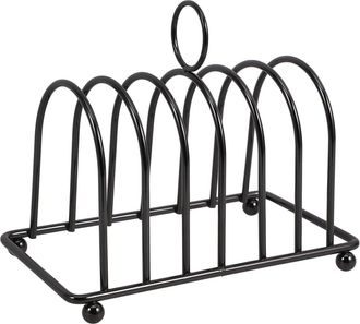 Amosfun Edelstahl Toastst&auml;nder Multifunktionaler Brothalter Mit Mehreren Schlitzen Platzsparender K&uuml;chenorganisator F&uuml;r Brot Und B&uuml;cher 14.5X12X8.1 cm Schwarz