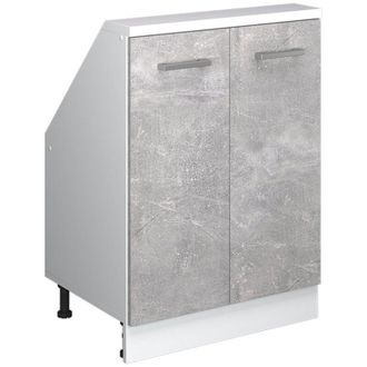 Vicco Dachschr&auml;genschrank Rion, Beton/Wei&szlig;, mit 2 T&uuml;ren, Vicco