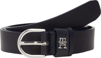 Tommy Hilfiger Damen G&uuml;rtel Essential Effortless aus Leder, Blau (Space Blue), 130 cm