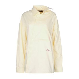Jacquemus La Chemise Cuadro - Femme - Blouses et Chemises - Jaune - Taille: 36 FR