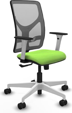 Piqueras y Crespo B&uuml;rostuhl XXL mit wei&szlig;en und schwarzen Armlehnen, h&ouml;henverstellbare Lendenwirbelst&uuml;tze, ausgestattet mit 3 Positionen und Schneideschaum, Grau/Pistazi