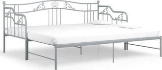 vidaXL Ausziehsofa Bettgestell Grau Metall 90x200 cm Vidaxl