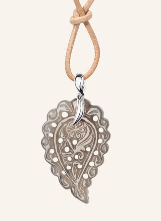 Tamara Comolli Tamara Comolli Anh&auml;nger Pendant India Small Grey Chalcedony Grauer Chalcedon 18k Wei&szlig;gold silber