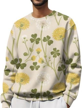 Generic Sweatshirts pour hommes Pulls pour hommes Automne Aquarelle 3D Imprimé Col Rond Pull Décontracté Haut Manches Longues Sweatshirt Décontracté, Ye1., 3X