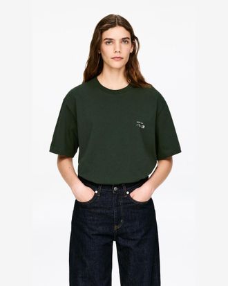 Arket CAF&Eacute; T-Shirt Mit Print -Gr&uuml;n