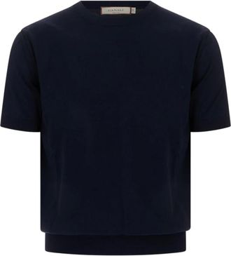 Canali Homme, Tops, Bleu, Taille: M T-shirt tricot&eacute;