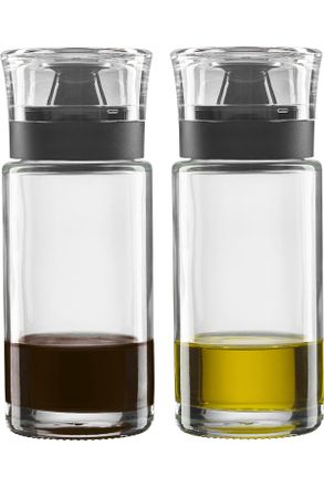 Leonardo Essig-/&Ouml;lflasche Cucina, Klar, Schwarz, Glas, 11.9x14.8x61 cm, Deckel, Ausgie&szlig;er, einfaches Dosieren, Tischkultur & Servieren, Essig & &Ouml;lflaschen