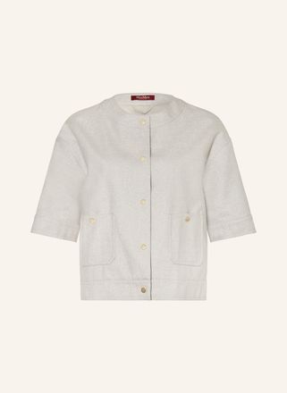 Max Mara Max Mara Studio Kastenjacke Agile Mit Leinen Und Glitzergarn silber