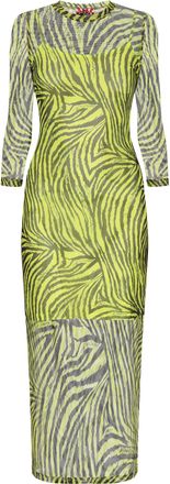 Mymo Kleid Frauen schwarz gelb