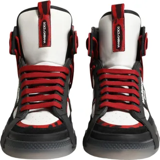 Dolce & Gabbana Calf Leather High-Top Sneaker - Multicolor