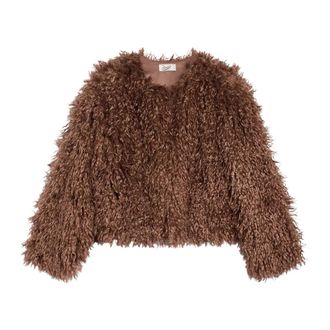 Pence 1979 Pence 1979 - Manteau court &agrave; col rond - Femme - Vestes - Brun - Taille: 40 FR