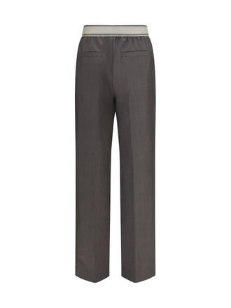 Versace Womens Wool And Mohair Pants Cold Grey Trousers