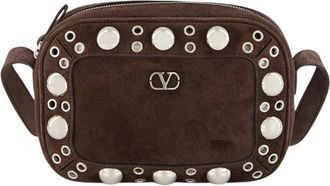Valentino Garavani Femme, Sacs, Brun, Taille: ONE Size Nellc&ocirc;te Studded Crossbody Bag