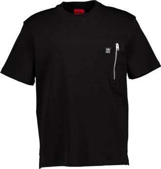 HUGO BOSS Herren T-Shirt schwarz Baumwolle