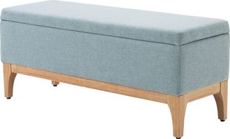 HOMCOM Sitzbank mit Aufbewahrungsbox, 2-in-1, skandinavischer Stil, Ma&szlig;e: 110 x 39 x 45 cm (L x B x H), Stoff, Wassergr&uuml;n