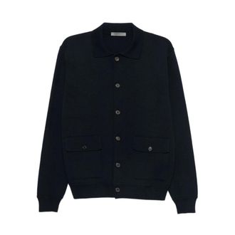 Corneliani Cardigan mit Kn&ouml;pfen - - Knitwear - Herren - Blau - XL