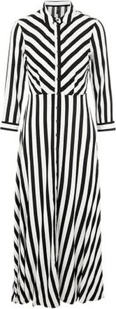 Vero Moda Yassavanna Robe Longue pour Femme S Noos, Noir/Rayures : Rayures Blanches, XXL
