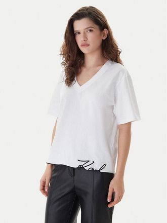 Karl Lagerfeld T-Shirt B1W17031 Wei&szlig; Relaxed Fit