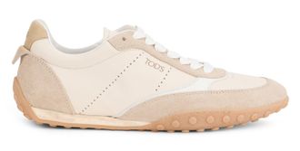 Tod's Perforated Lambskin and Calfskin Sneakers - Beige