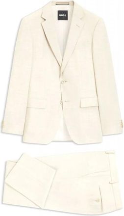 HUGO BOSS Homme, Costumes, Beige, Taille: L Costume Vaste Laine/Lin