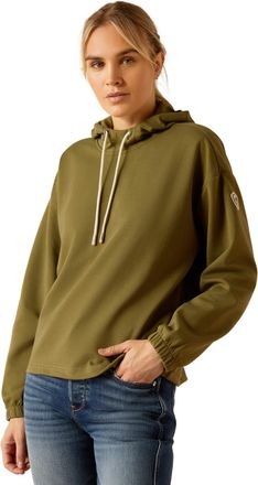 Ariat Womens Moraga Hoodie Long Sleeve in Winter Moss, Size X-Small, by Ariat