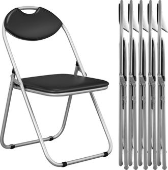 Costway HOMASIS 6er Klappst&uuml;hle Set, Gepolsterte St&uuml;hle Mit Metallrahmen & Anti-Rutsch-Fu&szlig;polster, Faltbare Campingst&uuml;hle, Stabiles G&auml;stestuhl Faltstuhl-Set A