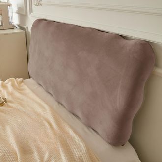 Generic Samtiger unregelm&auml;&szlig;ig dehnbarer Bettkopfteil Bezug Pl&uuml;sch Staubschutzbezug in Unifarbe gepolstert Kopfteil Bezug Schutzh&uuml;lle f&uuml;r Schlafzimmerdekoratio