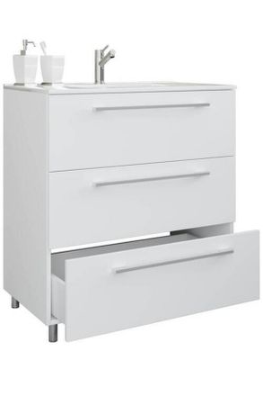 MID.YOU Mid.you Waschtischkombi VCM Schubo, Weiß, Metall, 3 Schubladen, einzeln stellbar, 60 cm, stehend, Badezimmer, Waschbecken & Armaturen