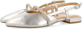 Gioseppo Ballerines en Cuir ARGENTÉ sans Talon avec DÉTAIL DE Bride ORNÉE DE Strass pour Femme GODRANO
