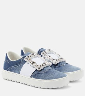Roger Vivier Verzierte Sneakers Very Vivier aus Denim