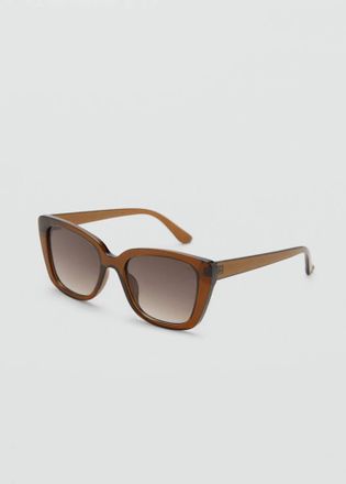 Mango Lunettes de soleil monture carr&eacute;e marron - Femme - Taille unique - MANGO