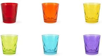 Excelsa Barcelone Lot de 6 verres &agrave; eau, verre, capacit&eacute; 245 ml, multicolore