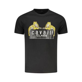 Cavalli Cotton T-Shirt - - Tops - Herren - Schwarzk - M