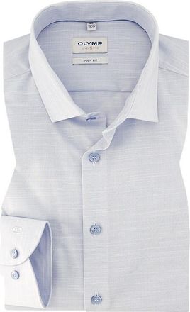 Olymp Herren Hemd blau Baumwoll-Stretch