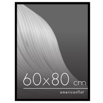 Americanflat Bilderrahmen 60x80 cm aus Kunststoff - schmaler Bilderrahmen 80x60 cm mit Plexi-Scheibe - Fotorahmen mit integrierter Aufh&auml;ngung f&uuml;r Hoch- und Querfor