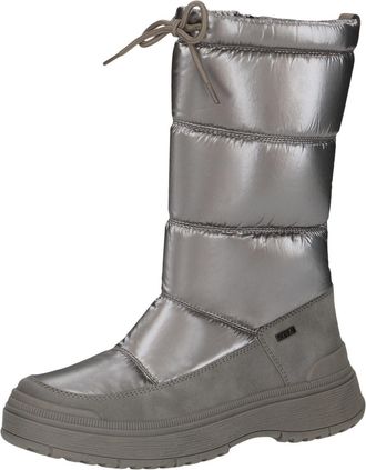 Caprice Damen Winterstiefel ohne Absatz Vegan Wasserabweisend, Braun (Taupe Comb), 40.5 EU