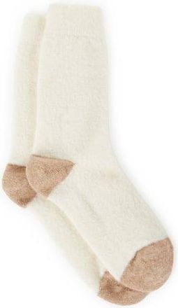 Doré Doré Golden vergoldete - kleine hoch -upset -Socken in polarer Wolle - Weiß