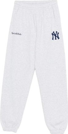 Sporty & Rich Femme, Pantalons, Gris, Taille: 42 FR Serif Logo Sweatpant