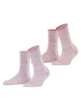 Esprit Femme Allover Stripe Multipack W So Coton Fantaisie Chaussettes, Multicolore Pink Red 0230, 35-38 EU