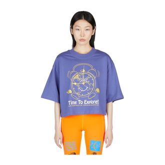 The North Face Clock Print Cropped Tee - - Sport - Damen - Lila - L