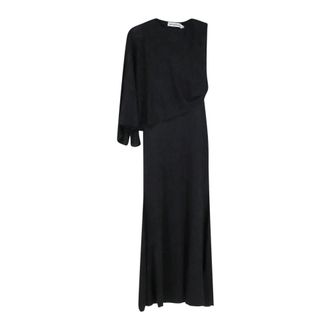 Self Portrait Pf26 Viscose Knit One Shoulder Maxi Kleid - - Dresses - Damen - Schwarzk - M