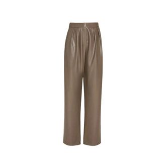 Simona Corsellini Pantalon en cuir - Femme - Pantalons - Brun - Taille: 38 FR