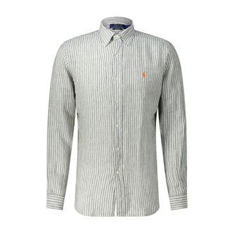 Polo Ralph Lauren Homme, Chemises, Vert, Taille: 2XL Custom Fit Linen Shirt