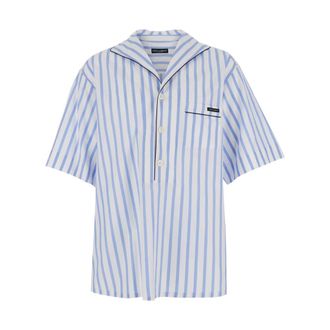 Dolce & Gabbana Chemise Popeline Ray&eacute;e - Homme - Chemises - Bleu - Taille: XL