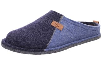 Rohde Herren Pantoffel Wollfilz Hausschuh Lucca-H 6942, Gr&ouml;&szlig;e:46 EU, Farbe:Blau