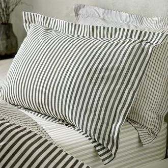 furn. Yard Hebden M&eacute;lange Stripe Kissenbezug-Paar - Schwarz